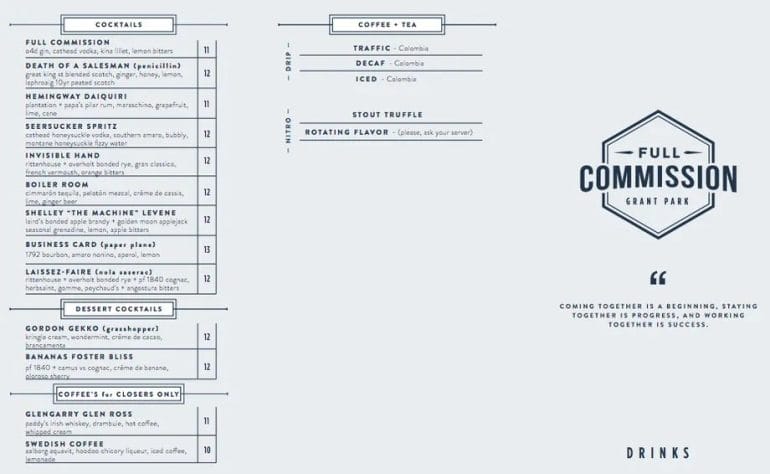 Our Menus | Full Commission ATL